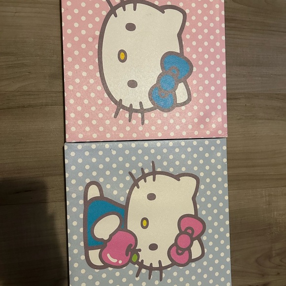 Hello Kitty | Wall Decor | Hello Kitty Pink And Blue Wall Art Set ...